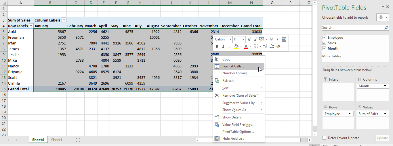 Creating Charts With Pivot Table | Shaw Academy